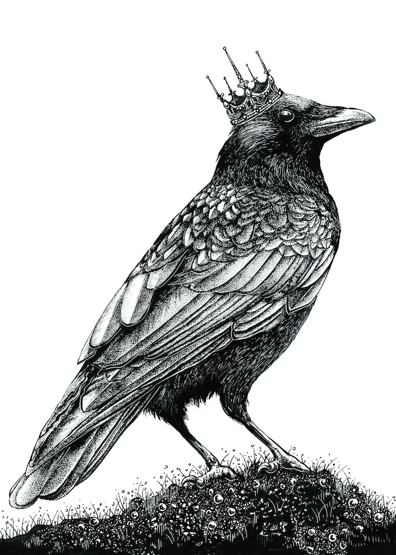 King Crow Art Print - Etsy