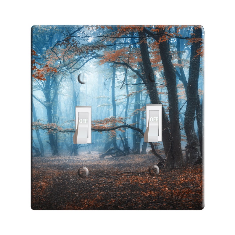 Embossi Printed Maxi Metal Misty Autumn Forest Switch Plate - Etsy