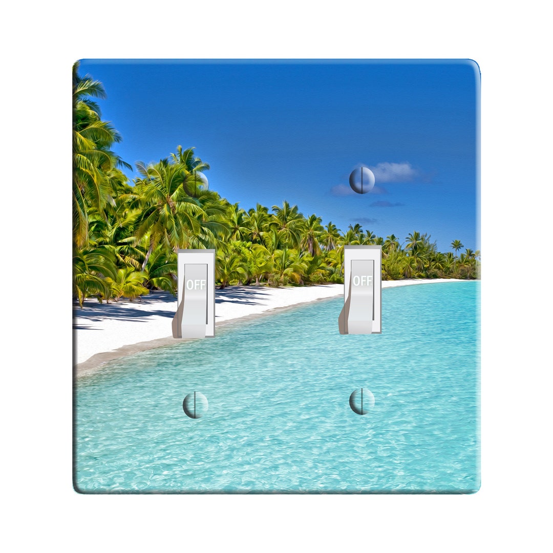Embossi Printed Maxi Tropical Beach Switch Plate Light Switch / Outlet ...