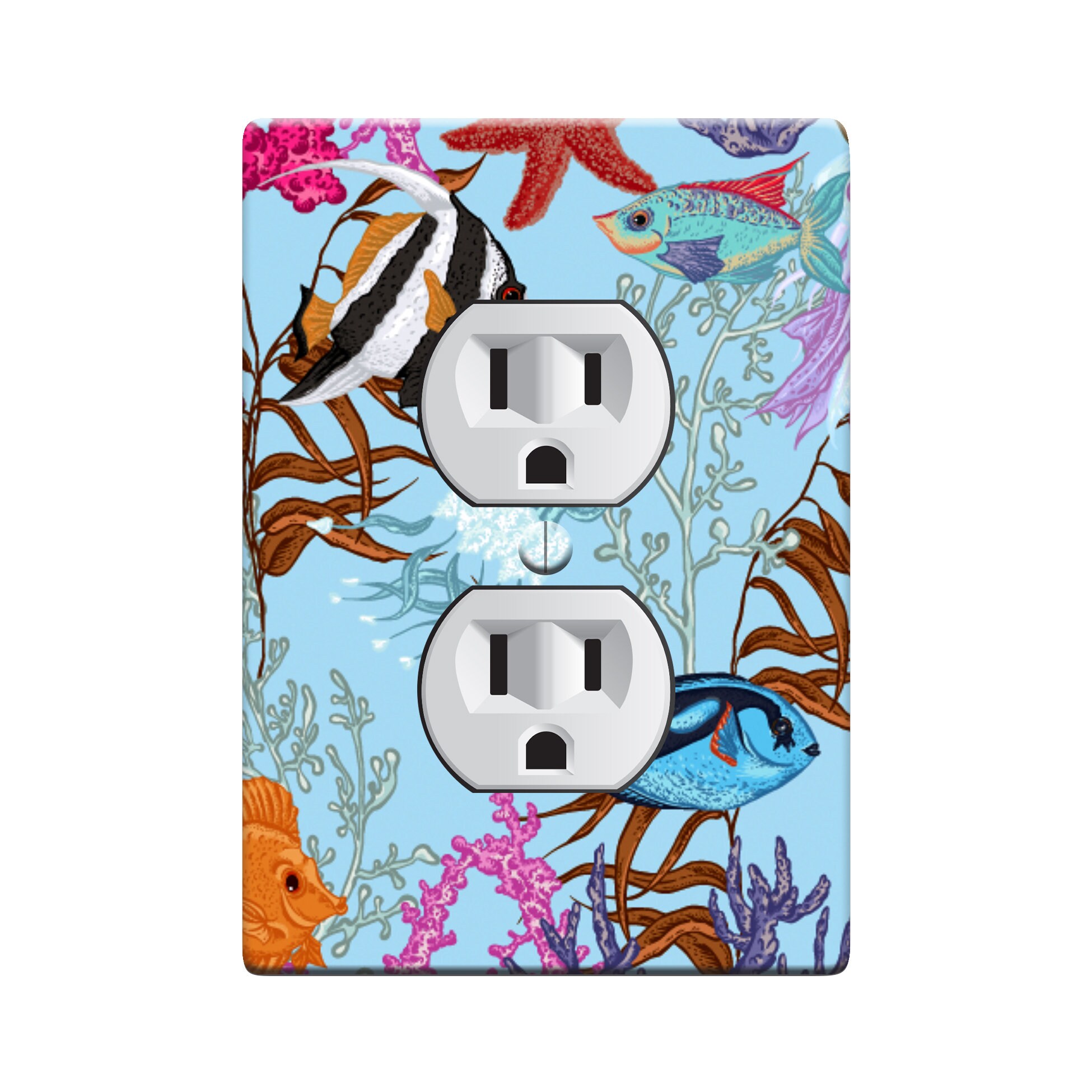 Embossi Printed Maxi Metal Tropical Fish Switch Plate Light | Etsy