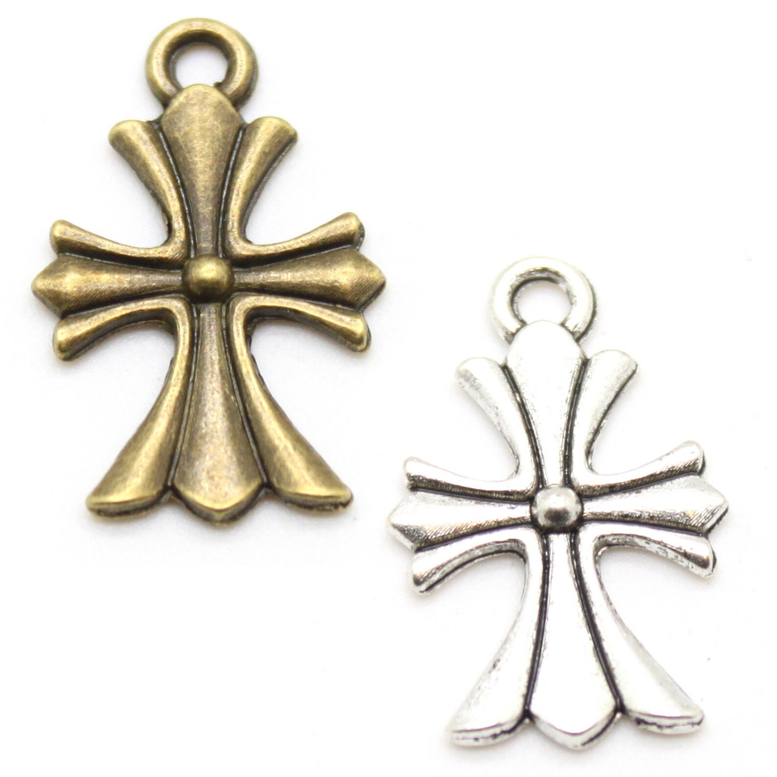100 Patonce Cross Charm Pendants Nickel Free Tibetan Silver - Etsy