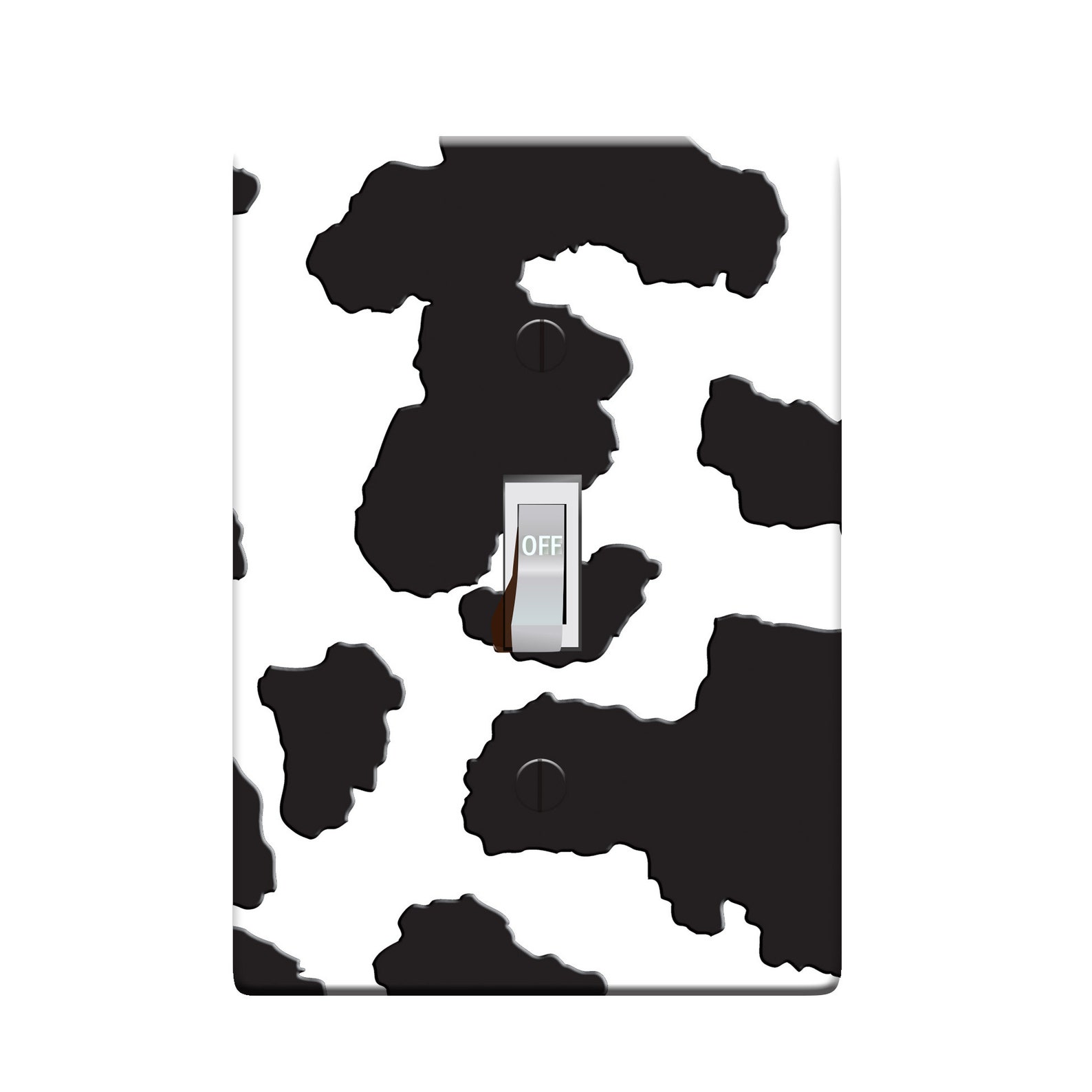 Embossi Printed Maxi Metal Black & White Cow Switch Plate - Etsy