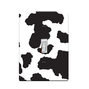 Embossi Printed Maxi Metal Black & White Cow Switch Plate Cover - Light ...