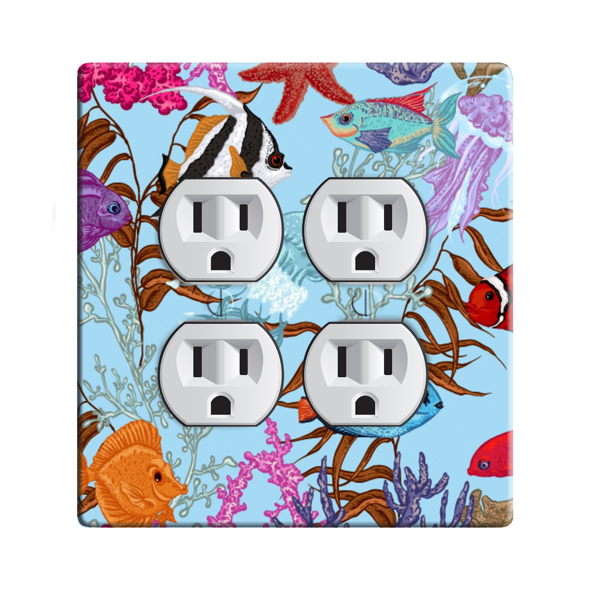 Embossi Printed Maxi Metal Tropical Fish Switch Plate Light | Etsy