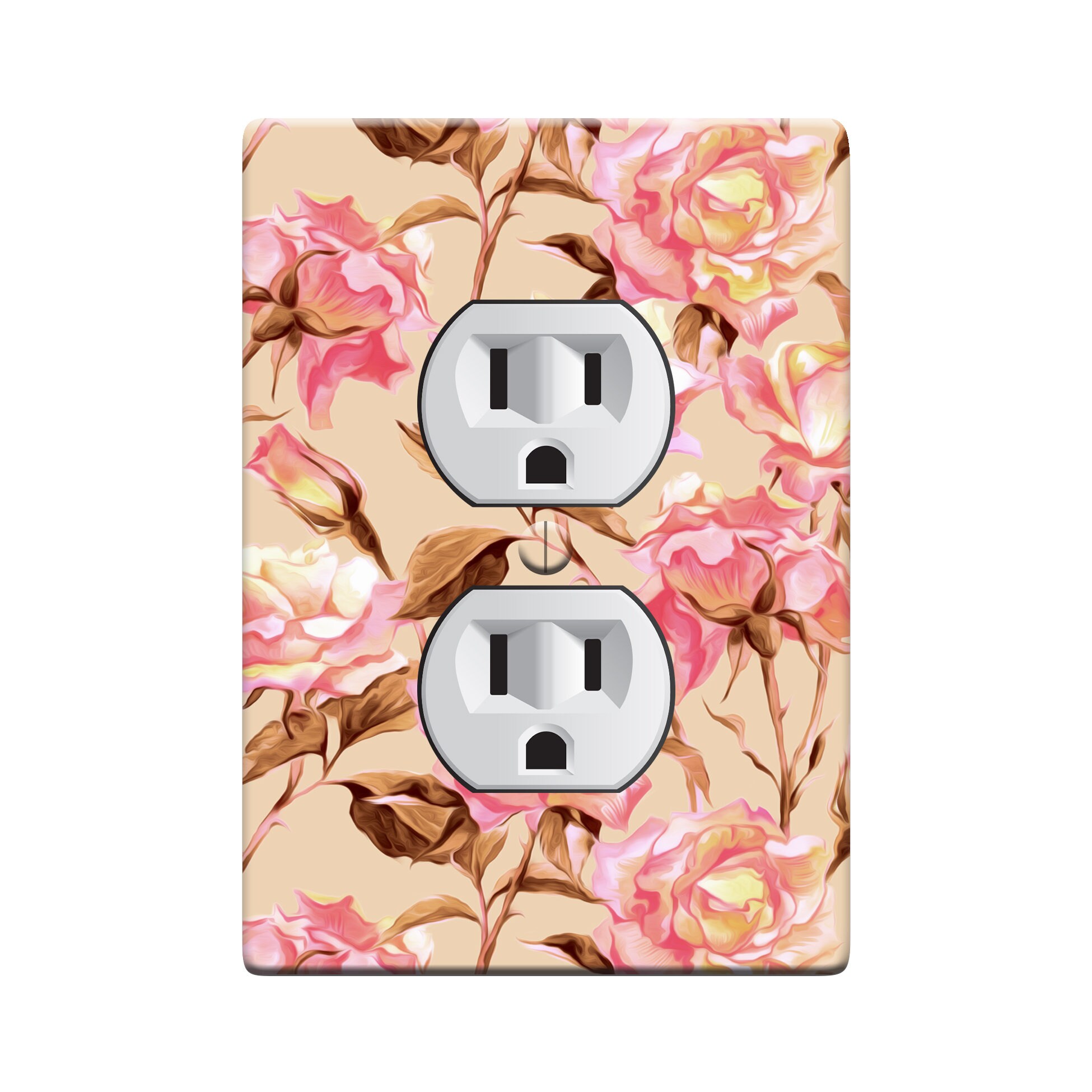 Embossi Printed Maxi Metal Blush Pink Roses Switch Plate | Etsy