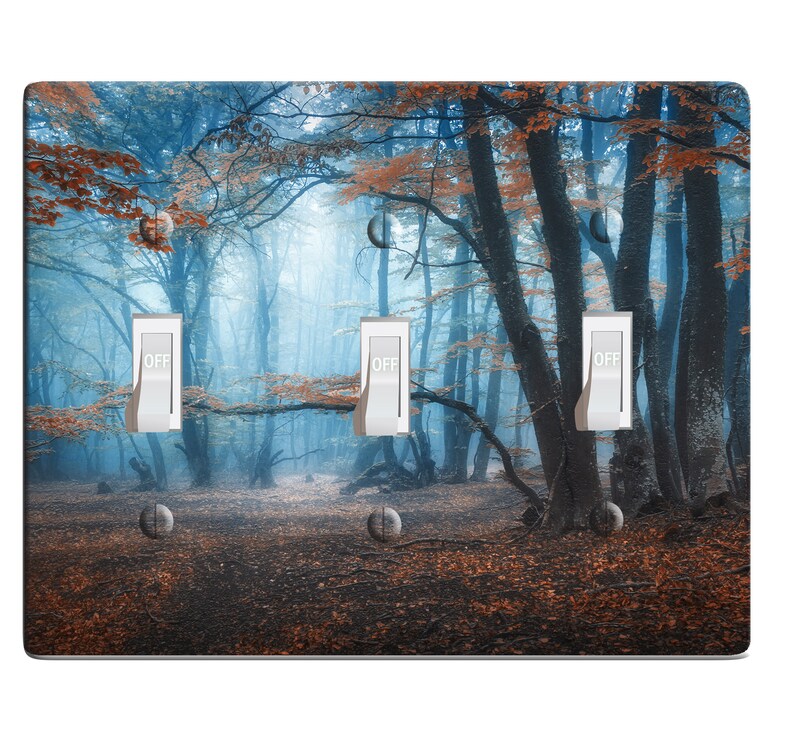 Embossi Printed Maxi Metal Misty Autumn Forest Switch Plate - Etsy
