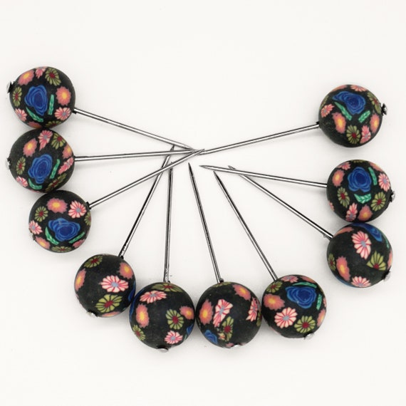 Embossi Kimono Pattern Fimo Bead Push Pins for Low Impact Wall - Etsy