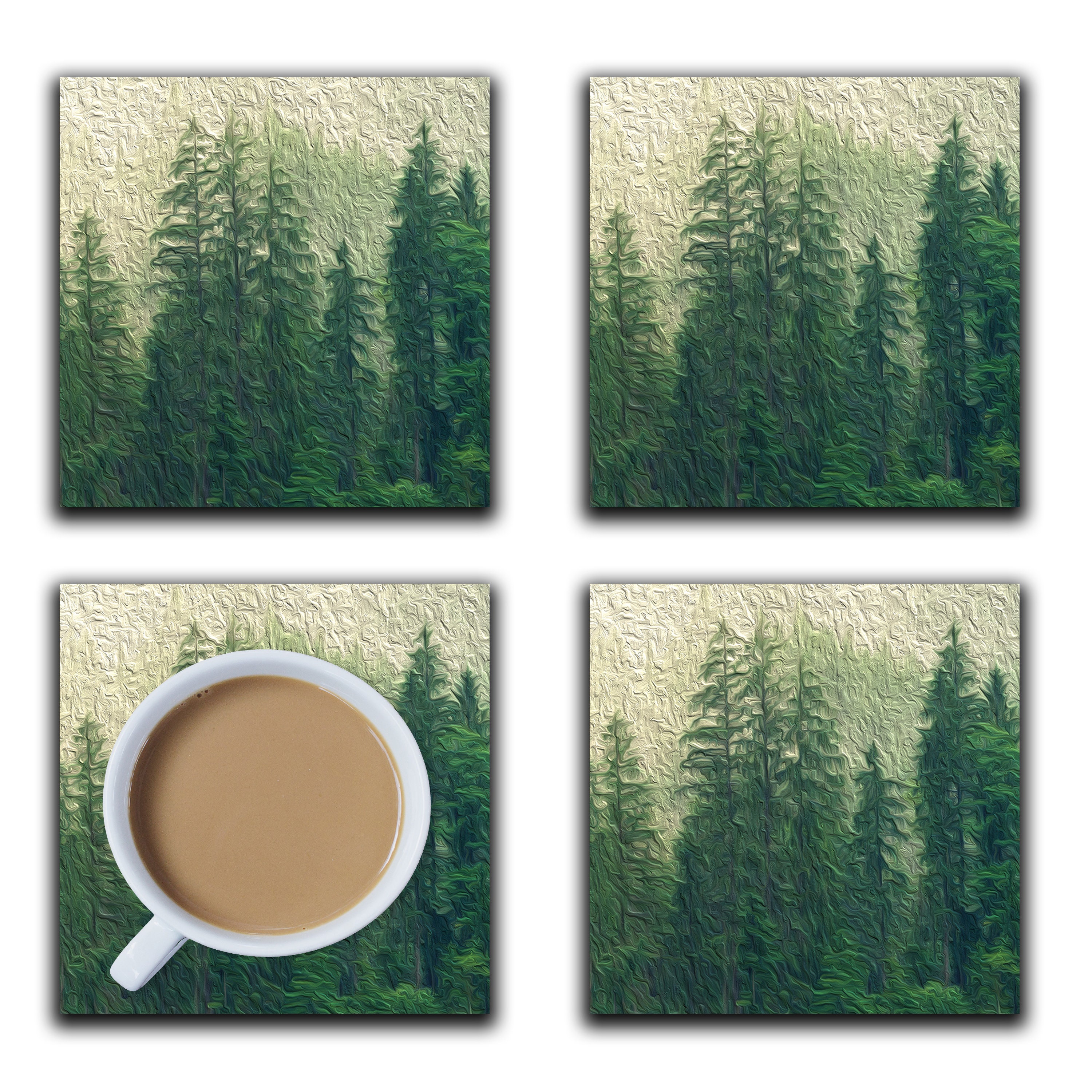 Pine Trees Coasters Set of 4 - Etsy