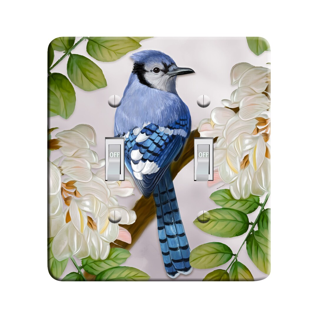 Embossi Printed Maxi Metal Locust Bloom and Bluejay Plate - Etsy