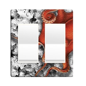 Embossi Printed Maxi Metal Red Octopus Pattern Switch Plate Cover Light ...