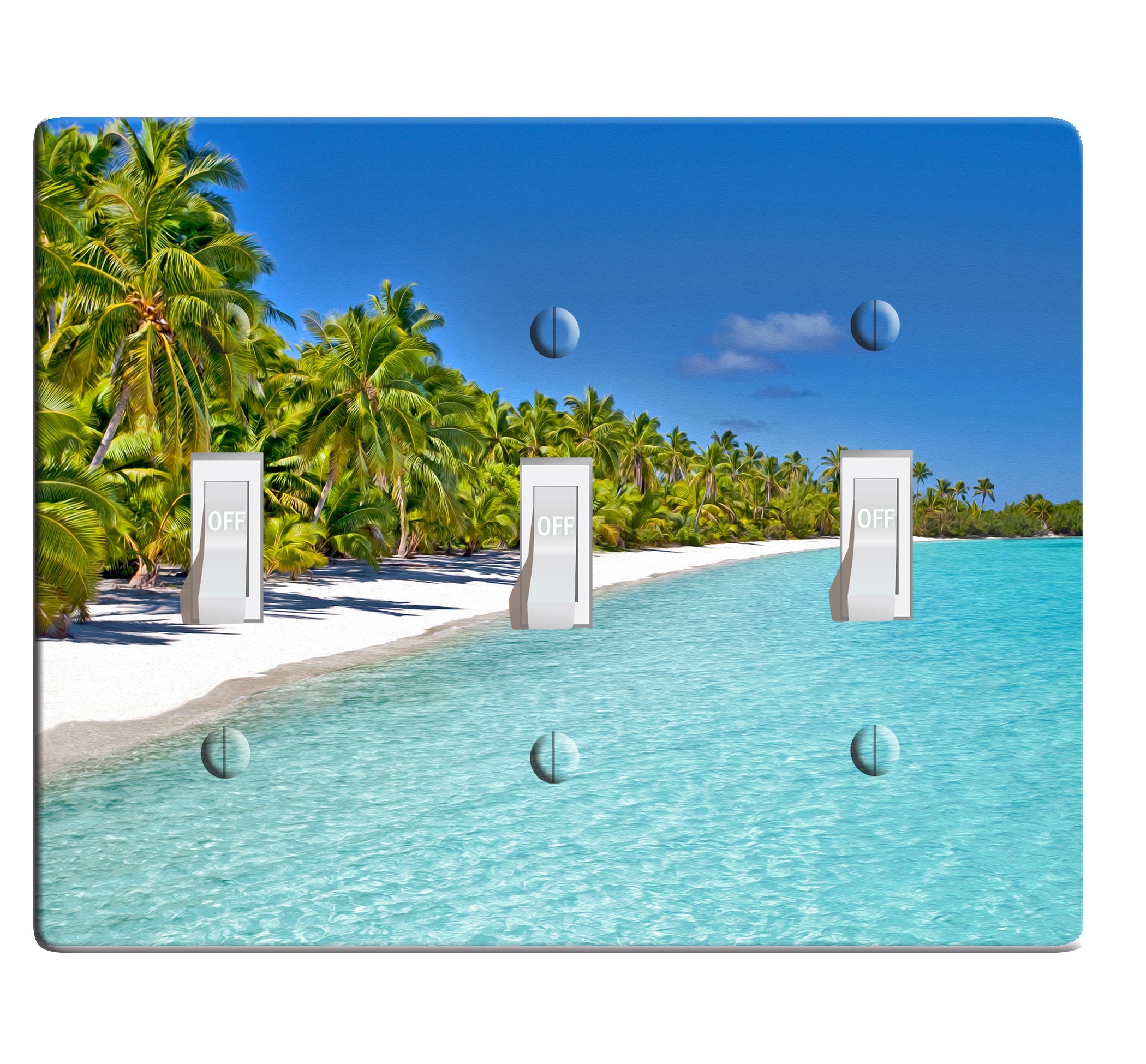 Embossi Printed Maxi Tropical Beach Switch Plate Light | Etsy