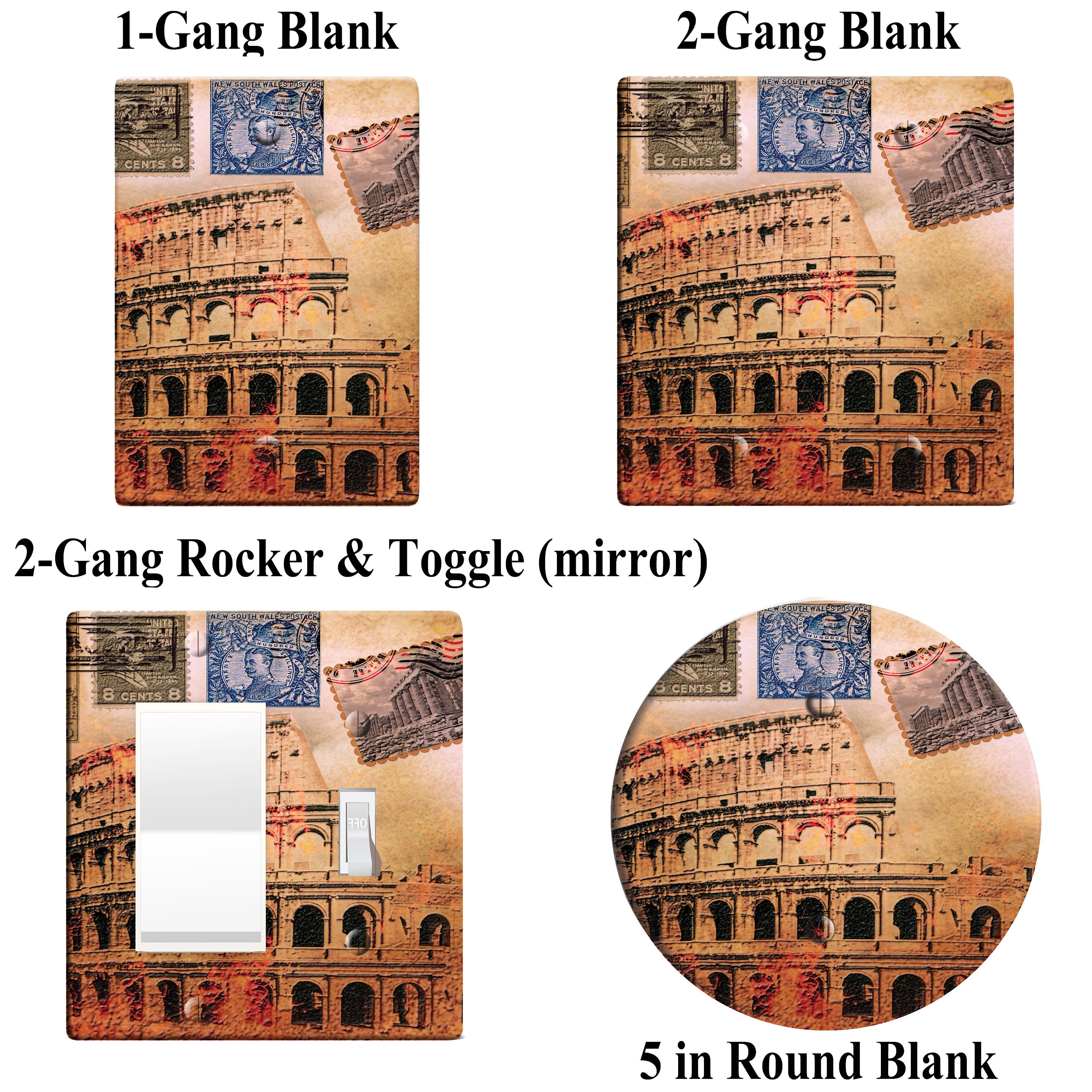 Embossi Printed Maxi Metal Rome Colosseum Switch Plate Cover | Etsy