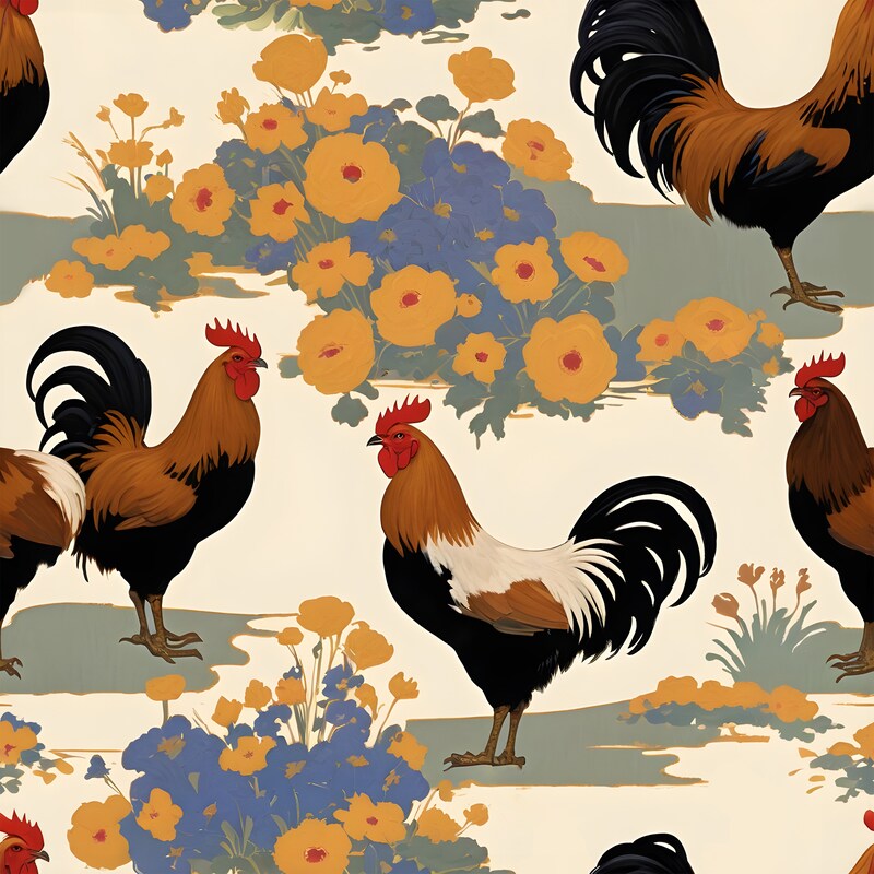 Rooster Wallpaper - Etsy