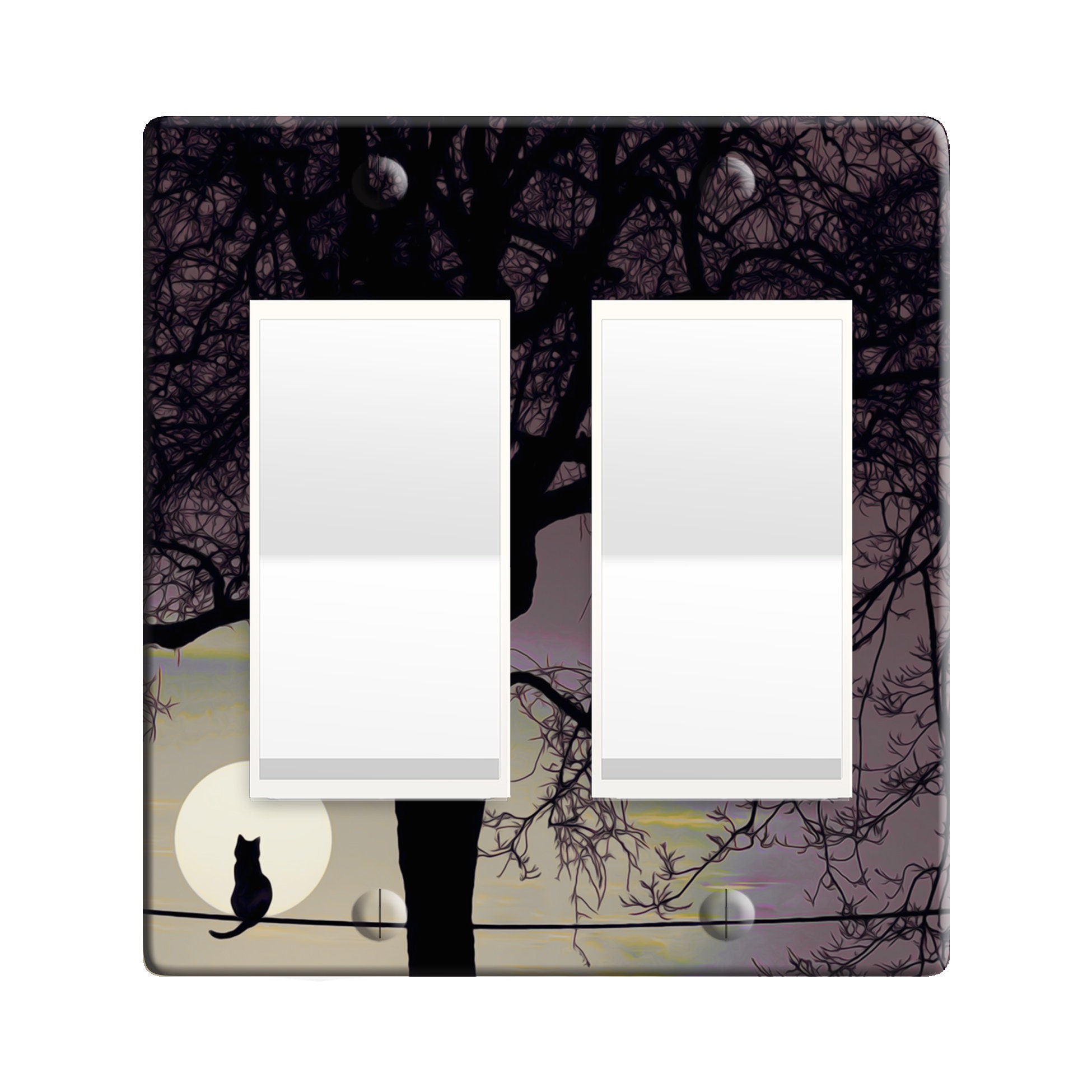 Embossi Printed Maxi Metal Pink Full Moon Cat Light Switch / - Etsy