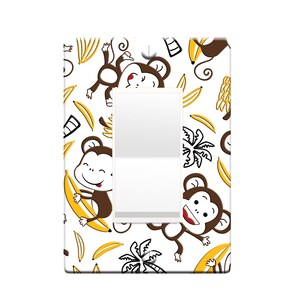 Embossi Printed Maxi Metal Banana Monkeys Switch Plate Cover Light ...