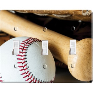 Embossi Printed Maxi Metal Baseball Plate Light Switch / Outlet Cover ...
