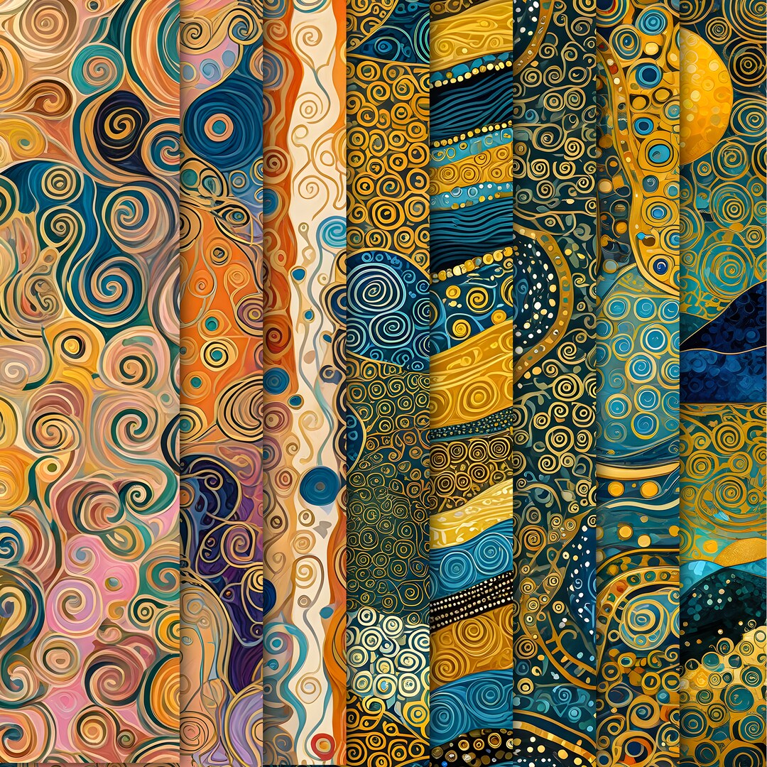 Embossi Printboard - Klimt Inspired Set 5 1- 12"x20" 1/8" MDF for Glowforge / Laser Cutting ...