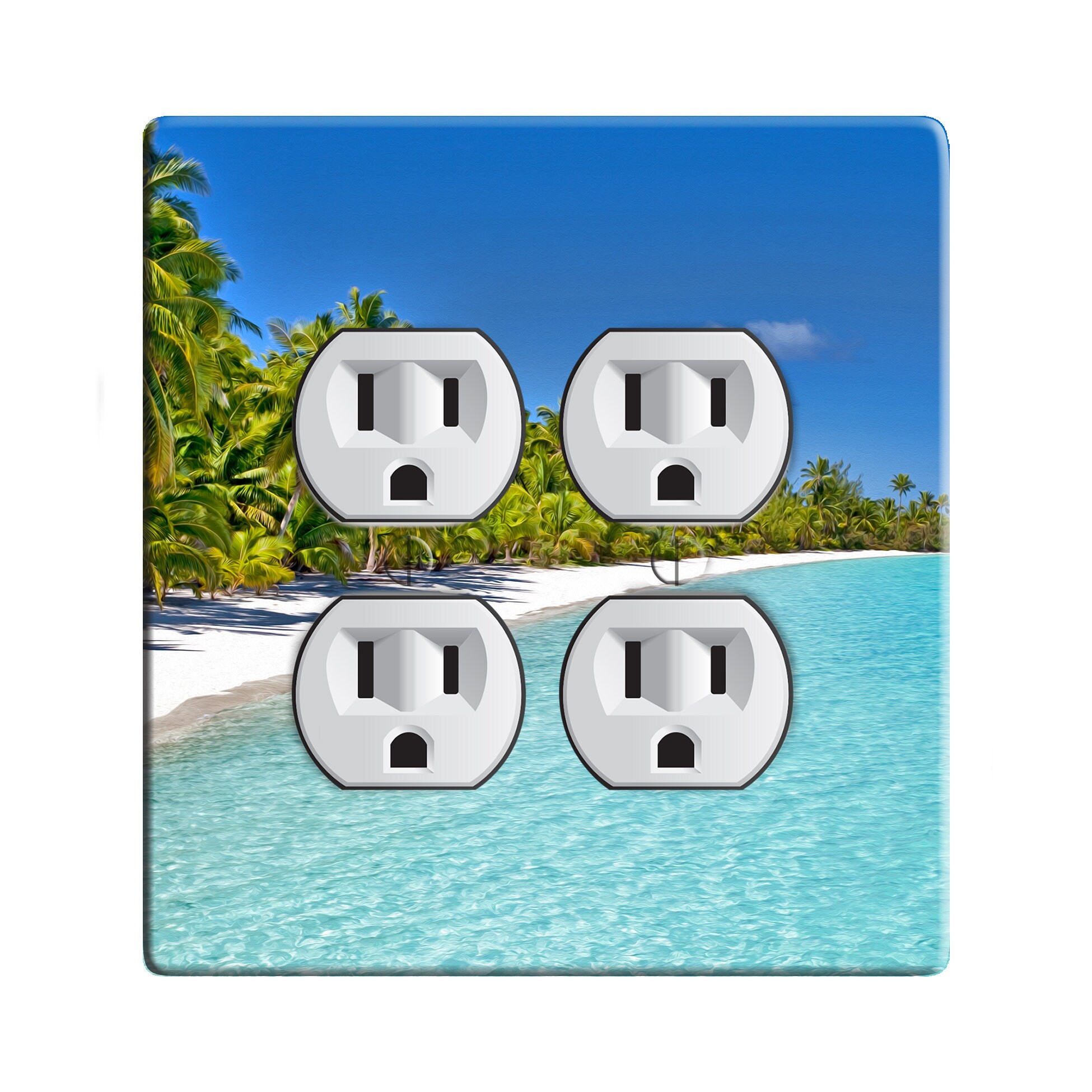 Embossi Printed Maxi Tropical Beach Switch Plate Light | Etsy