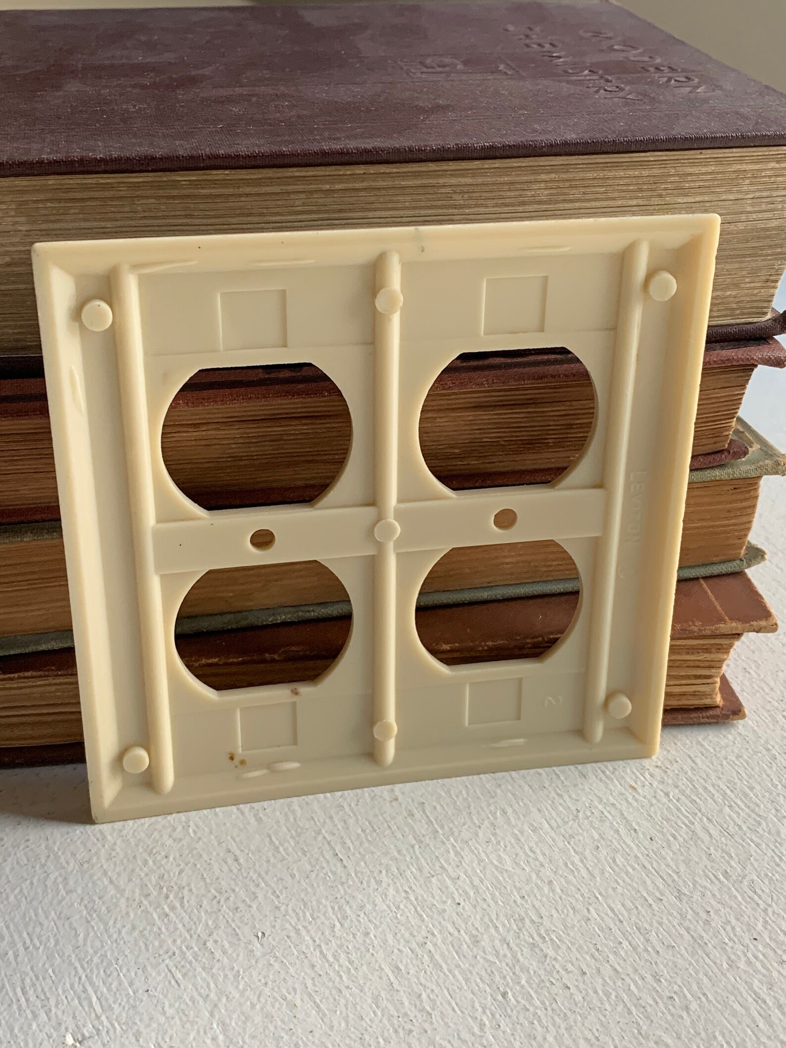 Vintage Bakelite Outlet Plate Covers / Ivory Cream Art Deco Double ...