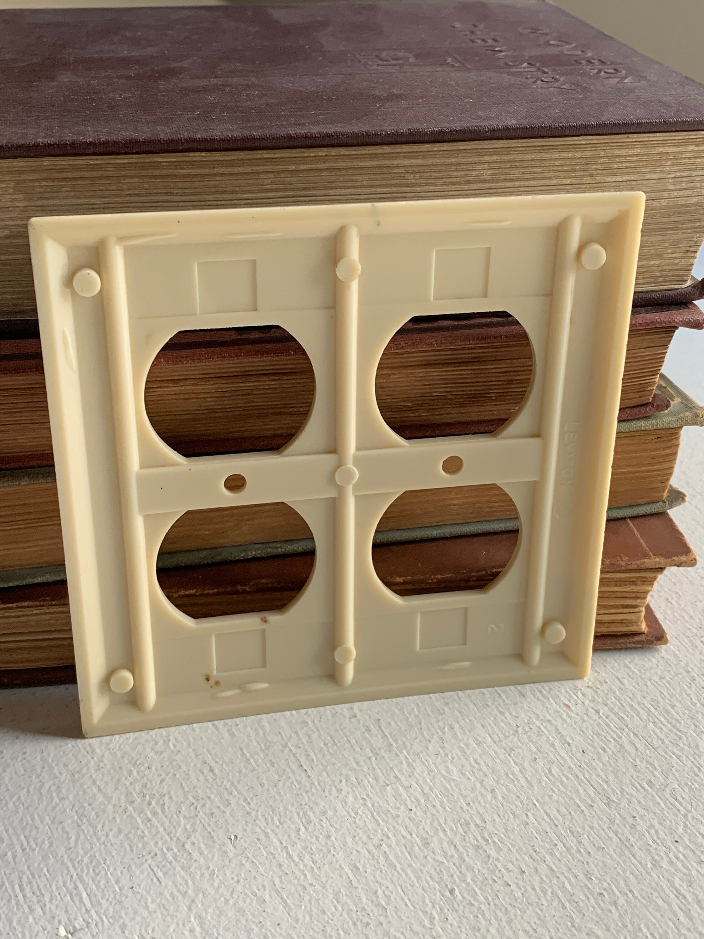Vintage Bakelite Outlet Plate Covers / Ivory Cream Art Deco Double ...