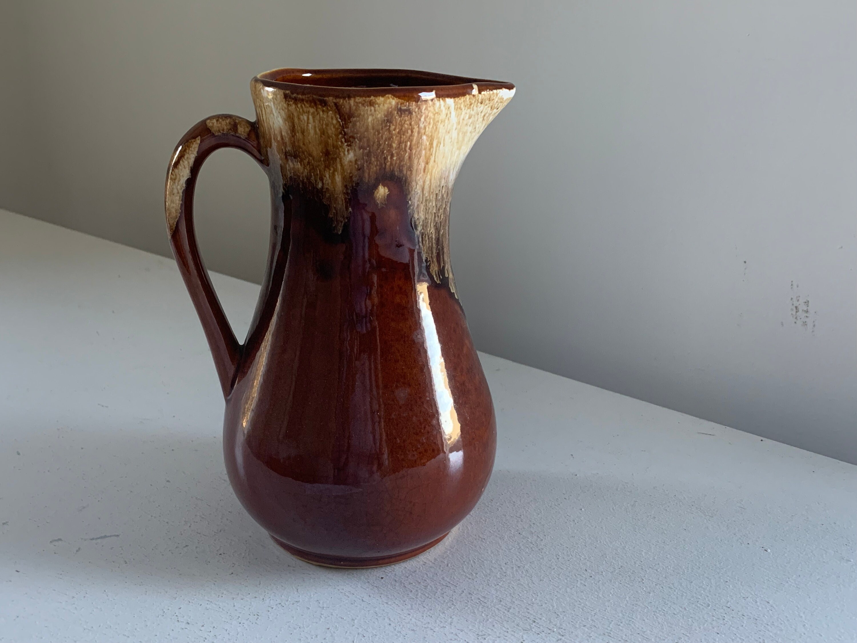 Vintage Roseville Brown Drip Pottery Pitcher / Brown Dripware - Etsy