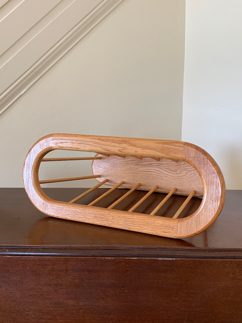 Vintage MCM Wooden Spindle Magazine Rack / Mid Century Danish - Etsy