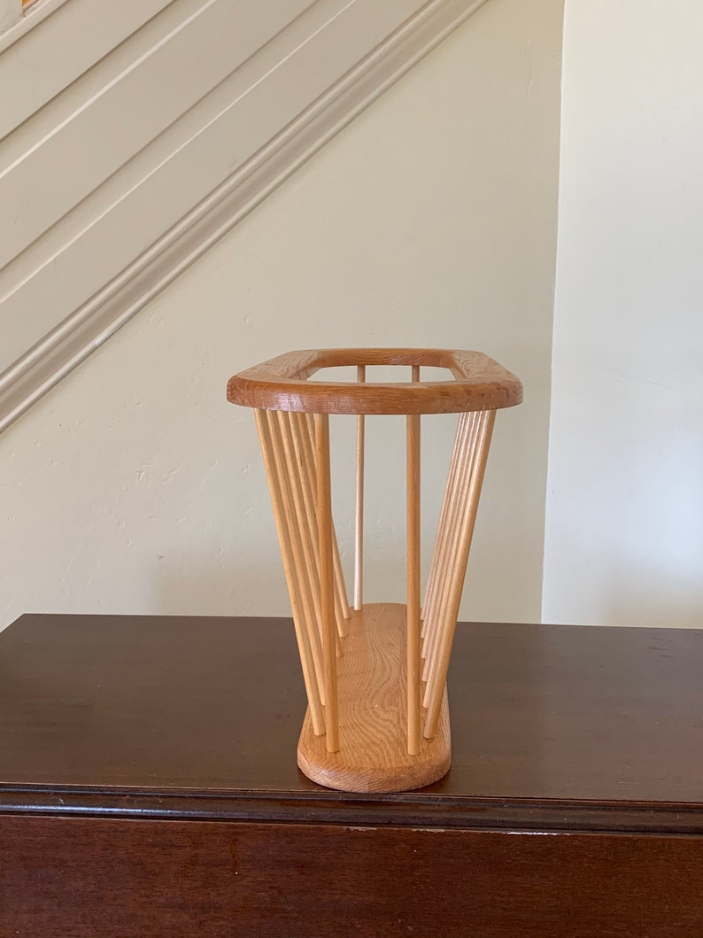 Vintage MCM Wooden Spindle Magazine Rack / Mid Century Danish - Etsy