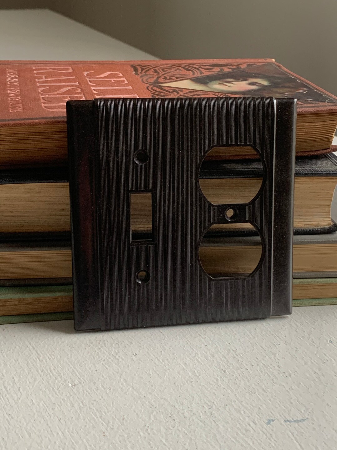 Vintage Bakelite Switch Plate Outlet Combination Covers / Brown Art ...