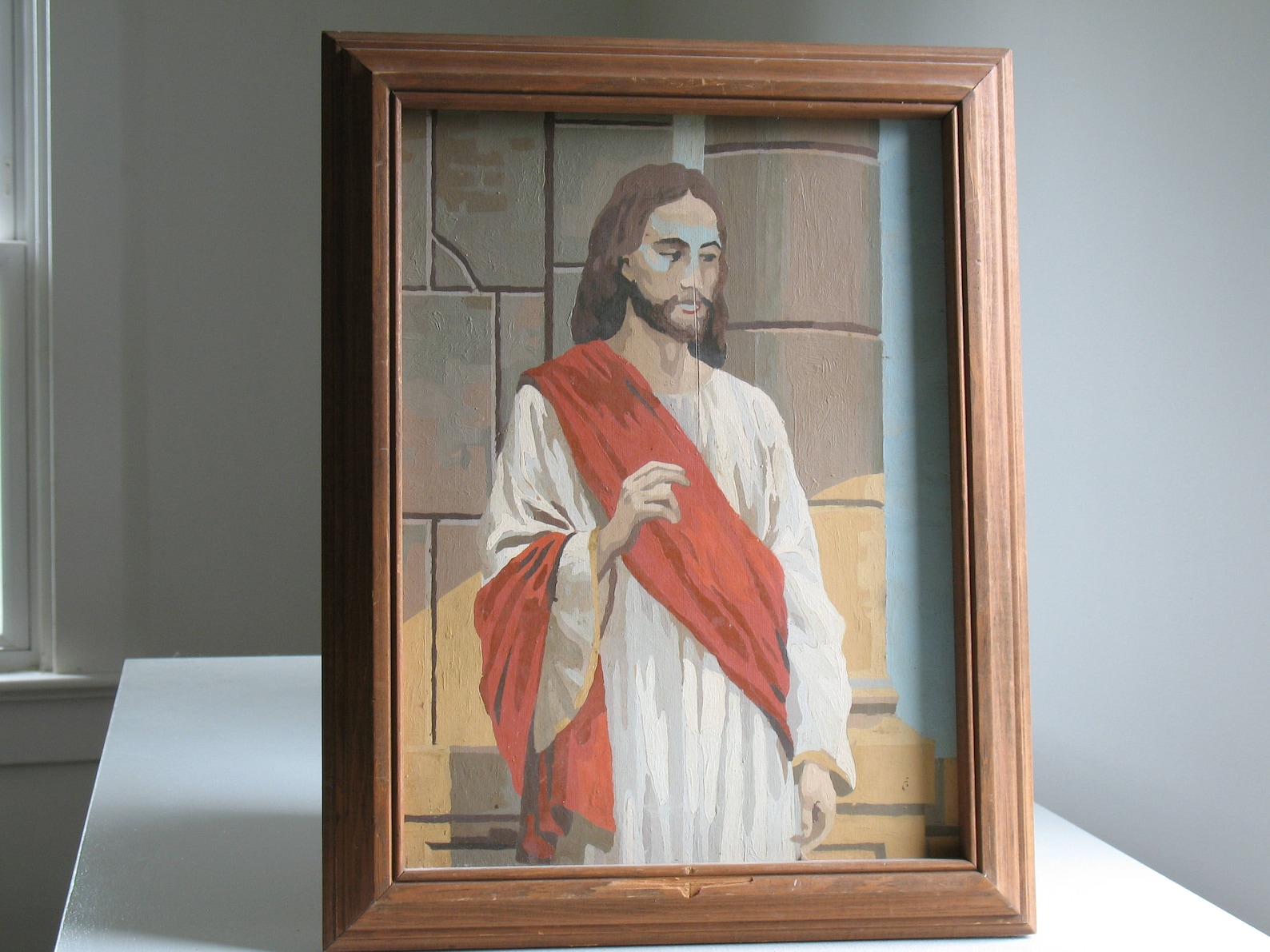Vintage Paint by Number Jesus / Framed Religious Art / Christ - Etsy