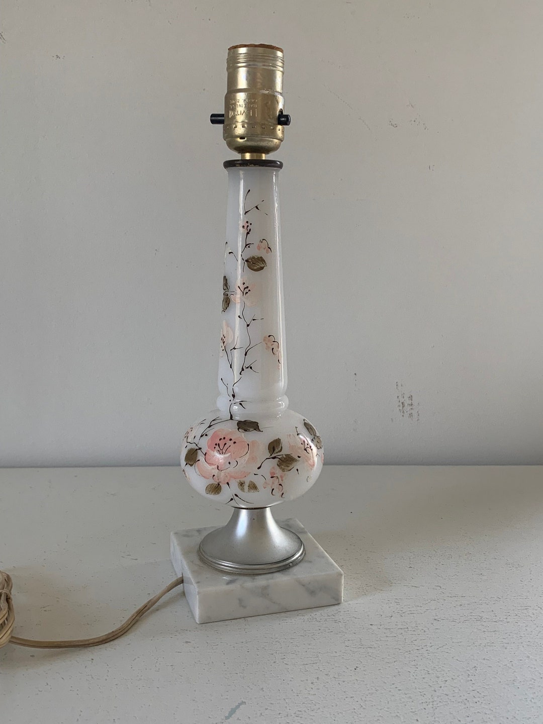 Vintage Hobnail Milk Glass Lamp /white Bedside Bedroom Light / Lighting ...