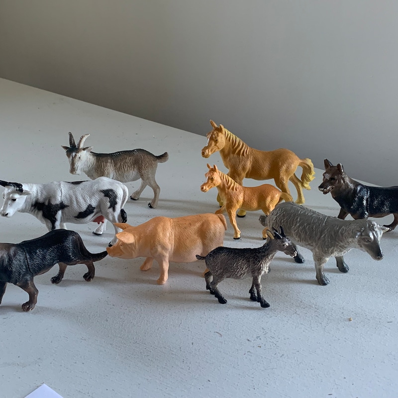 Miniature Plastic Animal Figurines - Etsy