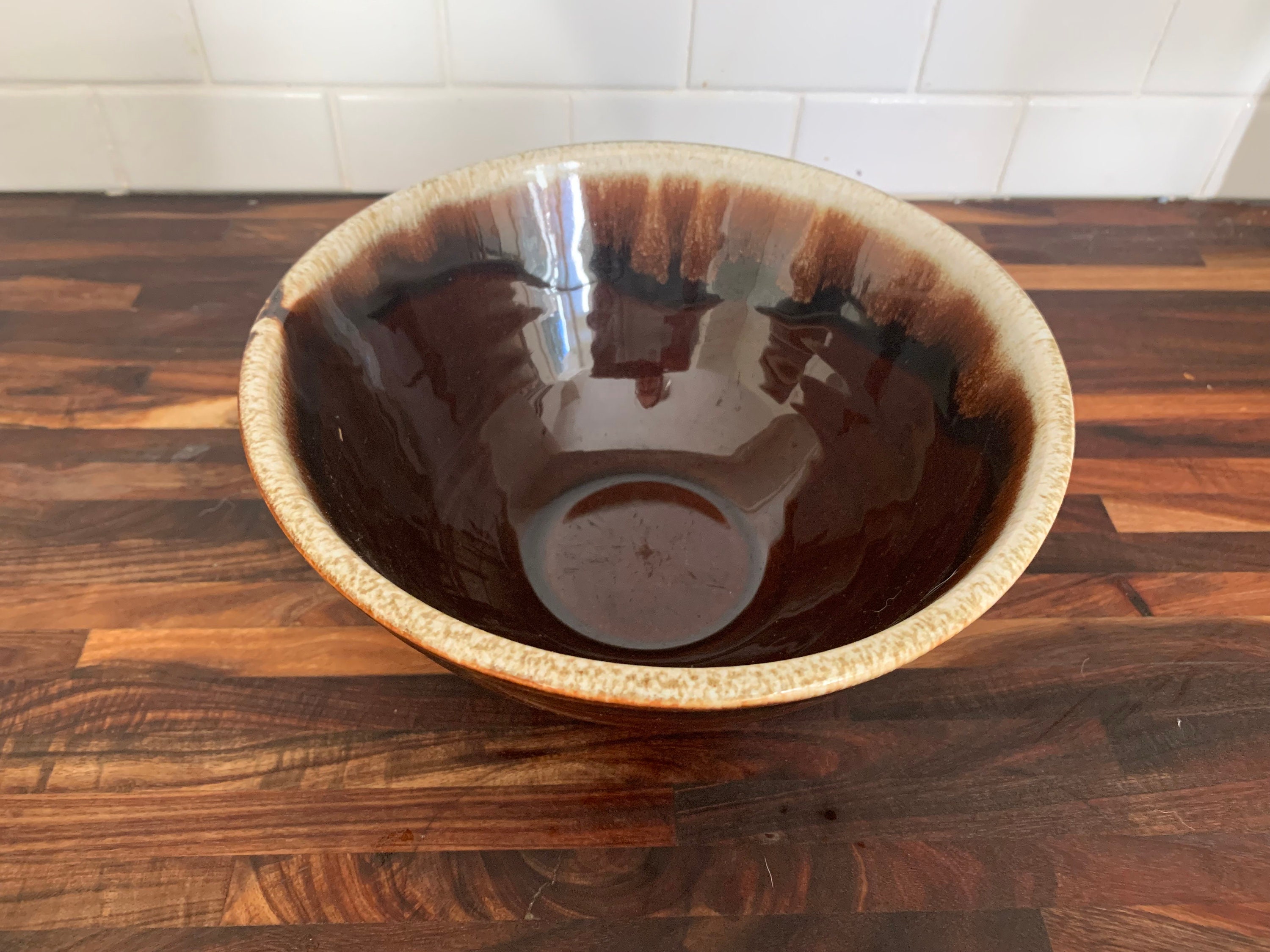 Vintage Brown Drip Mixing Bowl / Dripware Pottery Bowls / - Etsy