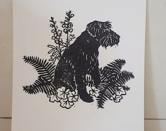 Dog Linoprint | Etsy