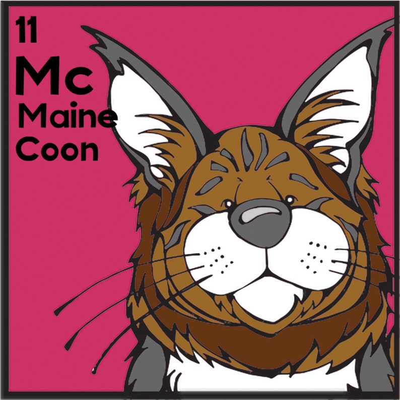 Periodic Table of Cats Poster - Etsy