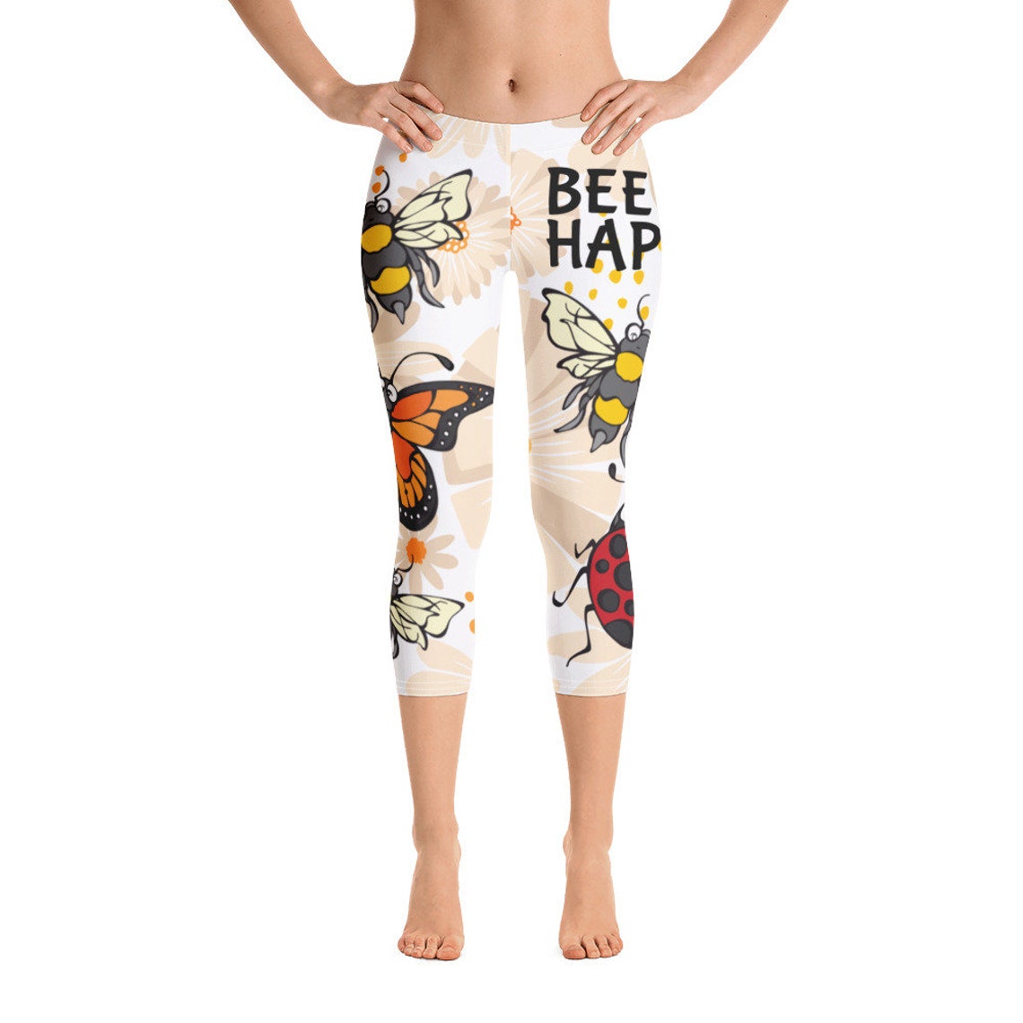 Bee Happy Capri Leggings - Etsy