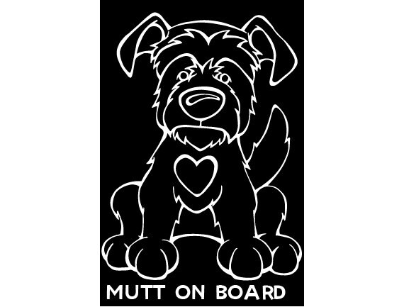 Mutt On Board Decal Dog | Etsy