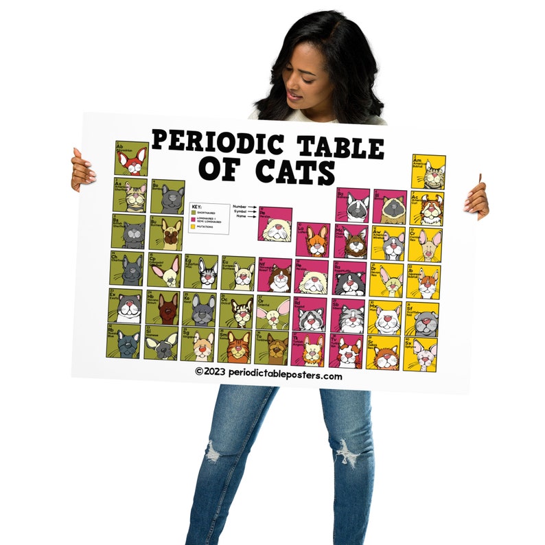 Periodic Table of Cats Poster - Etsy