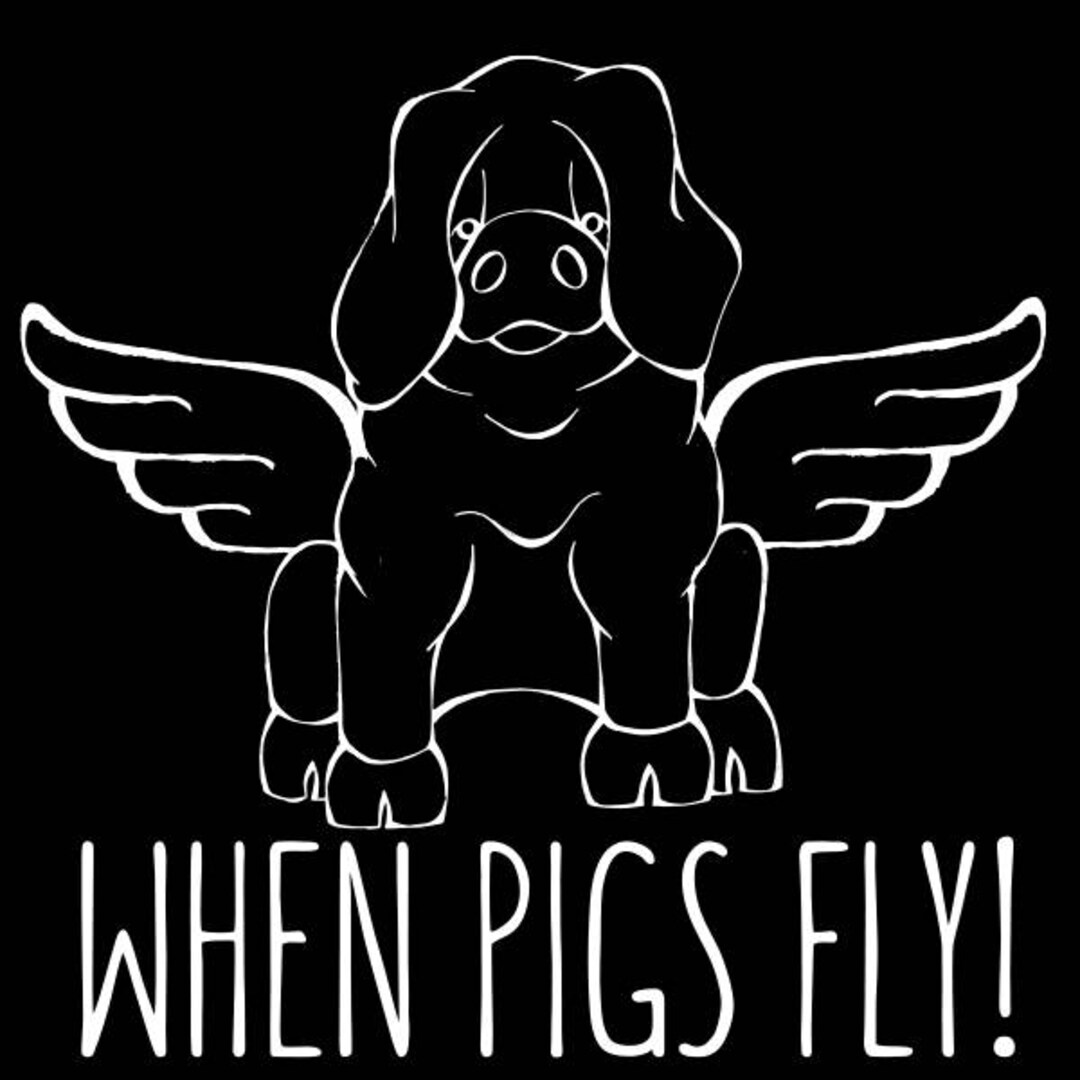 Large Black - When Pigs Fly Decal - Etsy