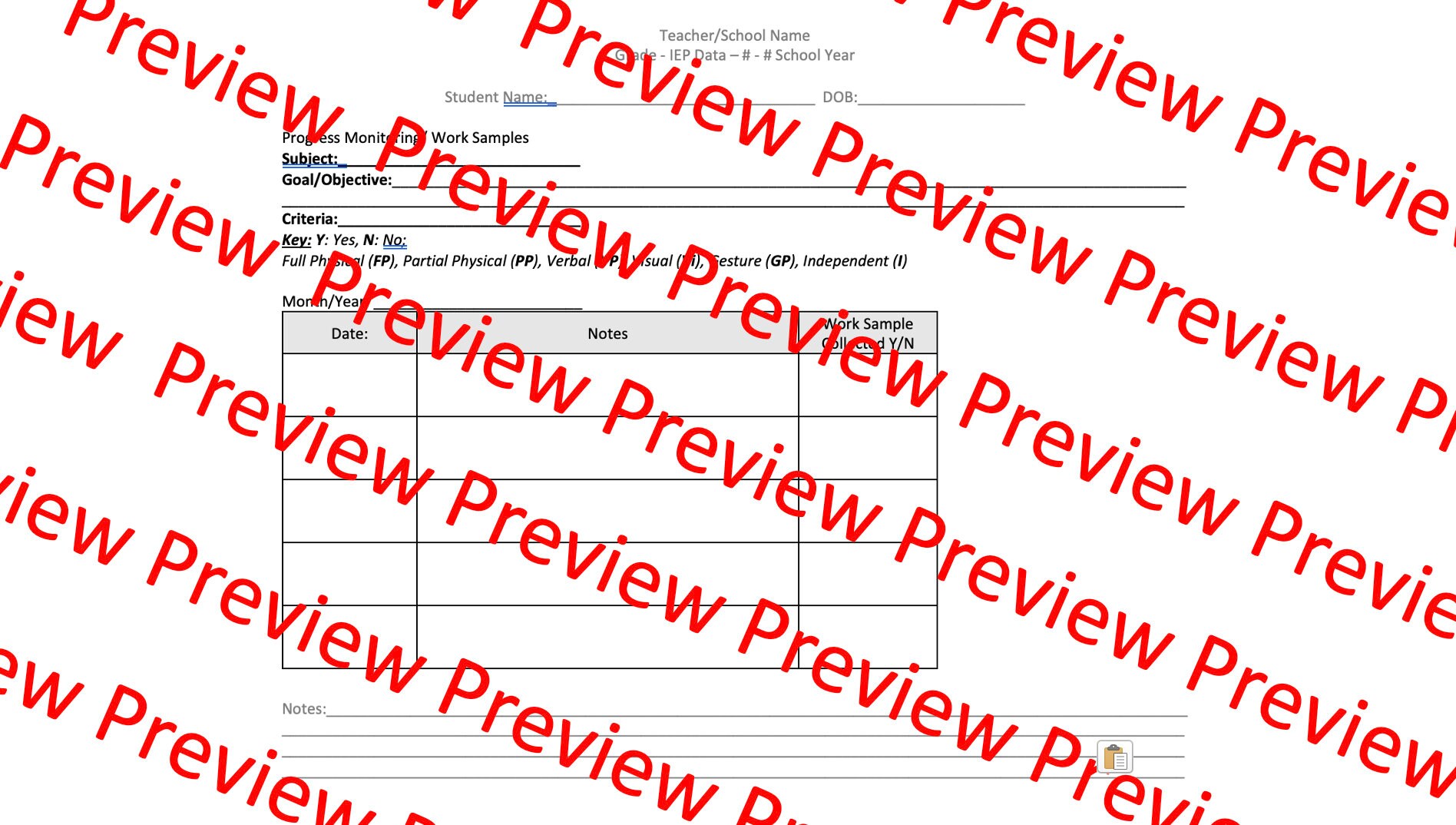 Special Education IEP Data Sheets - EDITABLE - Etsy
