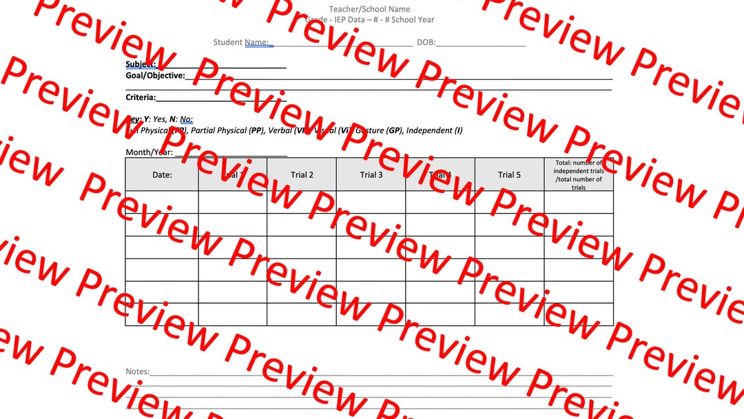 Special Education IEP Data Sheets - EDITABLE - Etsy
