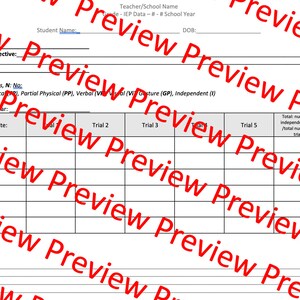 Special Education IEP Data Sheets - EDITABLE - Etsy