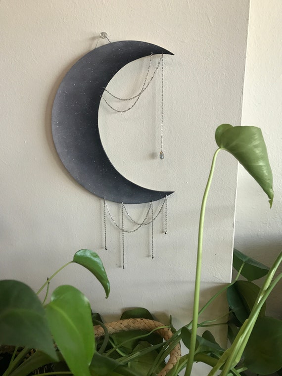 Large Hanging Crescent Moon Lunar space-inspired home | Etsy