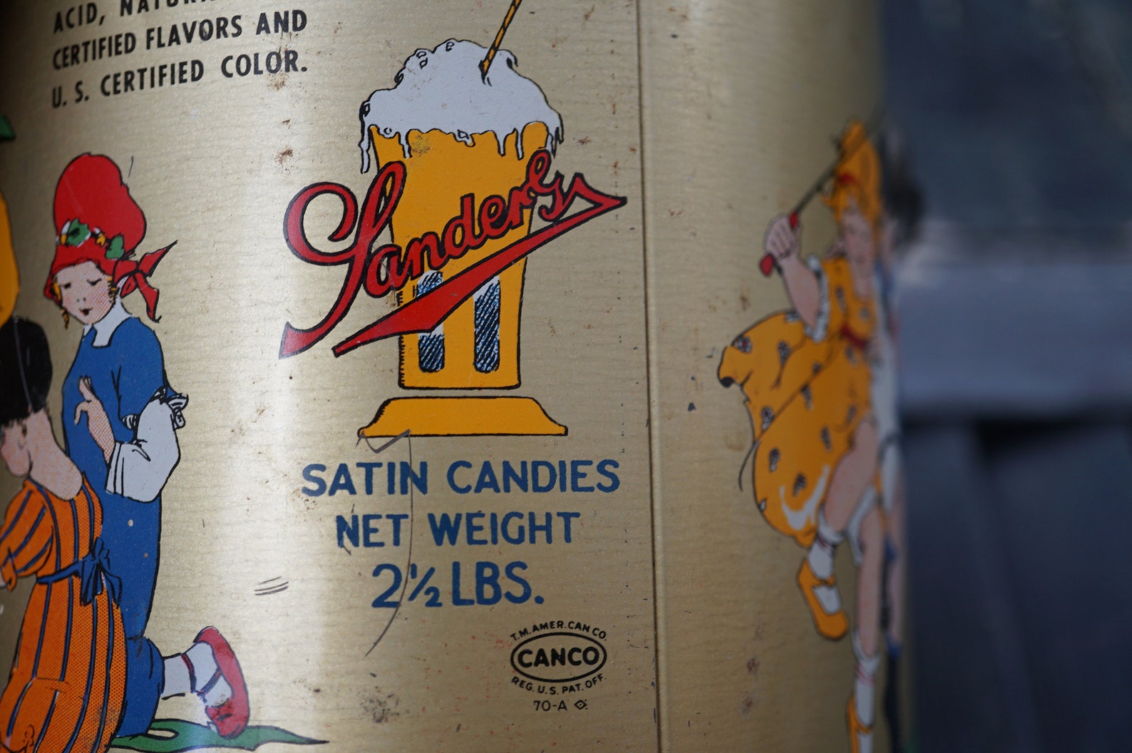 Vintage Candy Tin / Advertisement / Sander's Satin Candy - Etsy