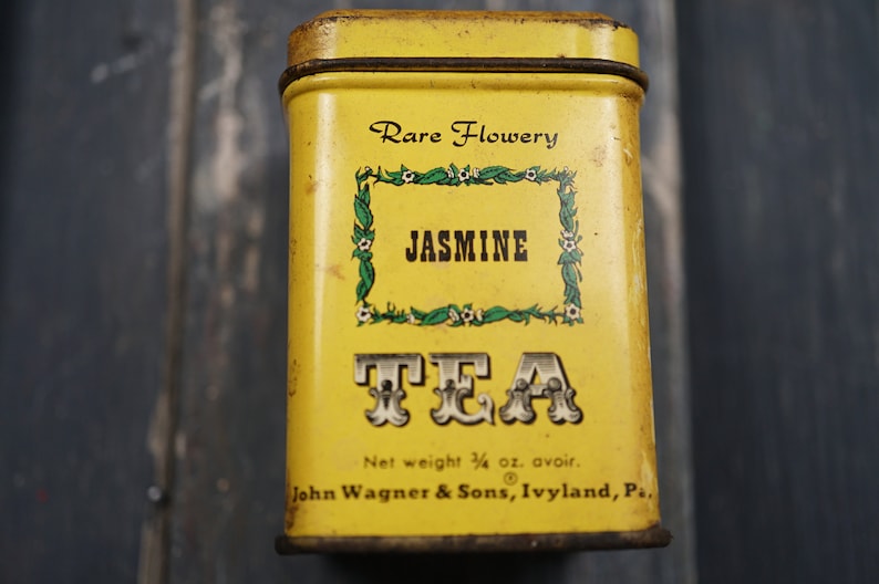 Jasmine Tea Tin / Coffee and Tea Bar / Vintage Tea Tin / - Etsy