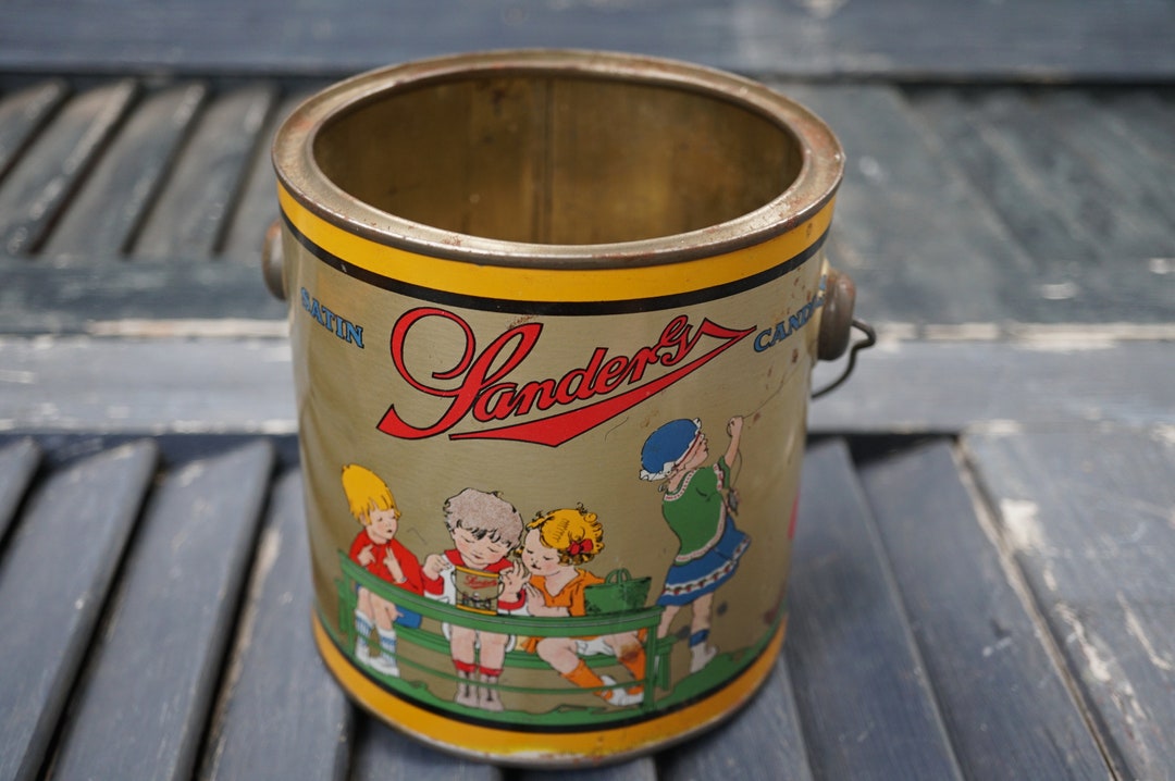 Vintage Candy Tin / Advertisement / Sander's Satin Candy - Etsy