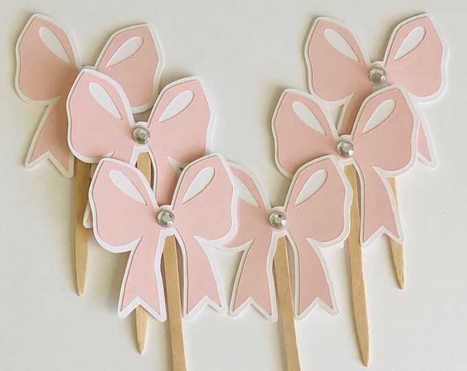 Cupcake Bow Cupcake Toppers, Birthday Cupcake Toppers, Birthday Decor ...