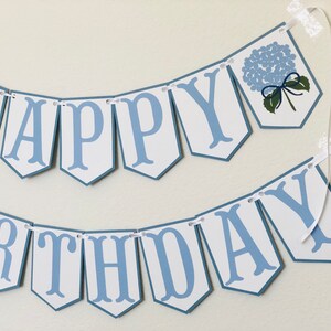 Happy Birthday Hydrangea Banner - Etsy