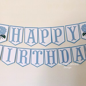 Happy Birthday Hydrangea Banner - Etsy