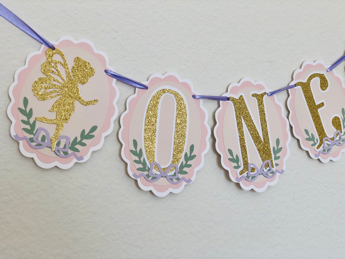 Fairy First Birthday Banner One Fairy Banner - Etsy