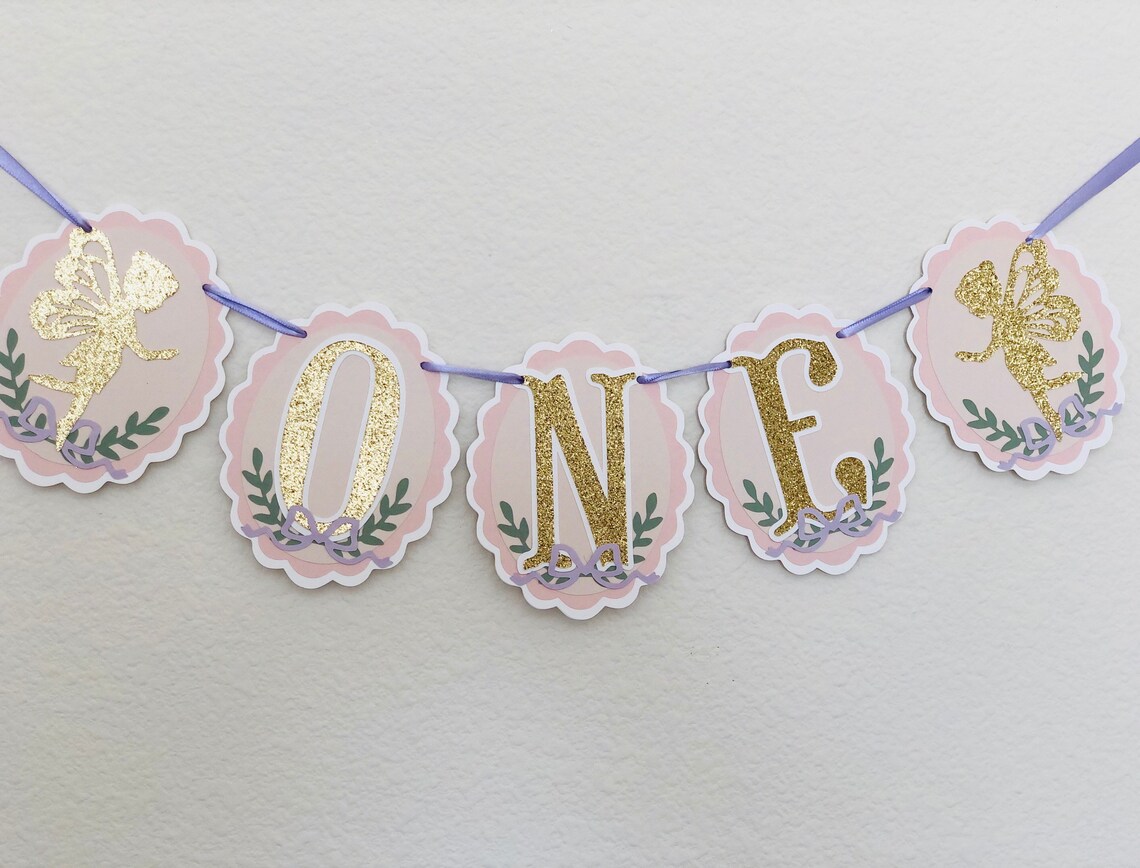 Fairy First Birthday Banner One Fairy Banner - Etsy